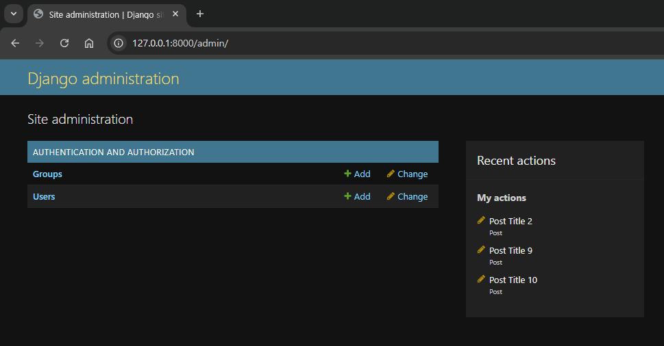 Django Admin Configuration